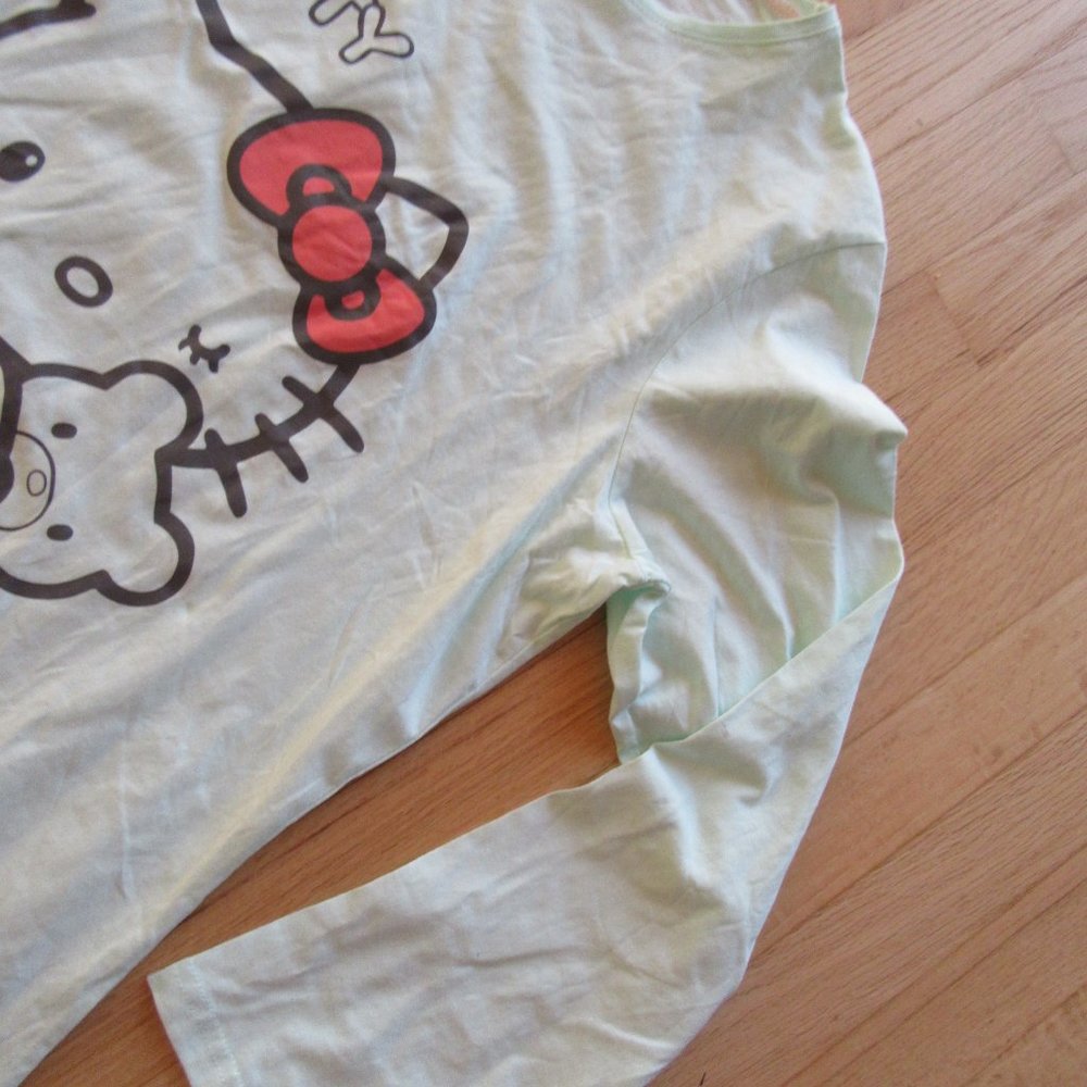 Womens Hello Kitty Nightgown/Green/Ong Sleeve/Light W… - Gem